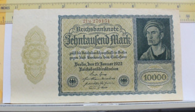 1922 Germany 10,000 mark banknote P-72 BN644 AU "Vampire Note ...