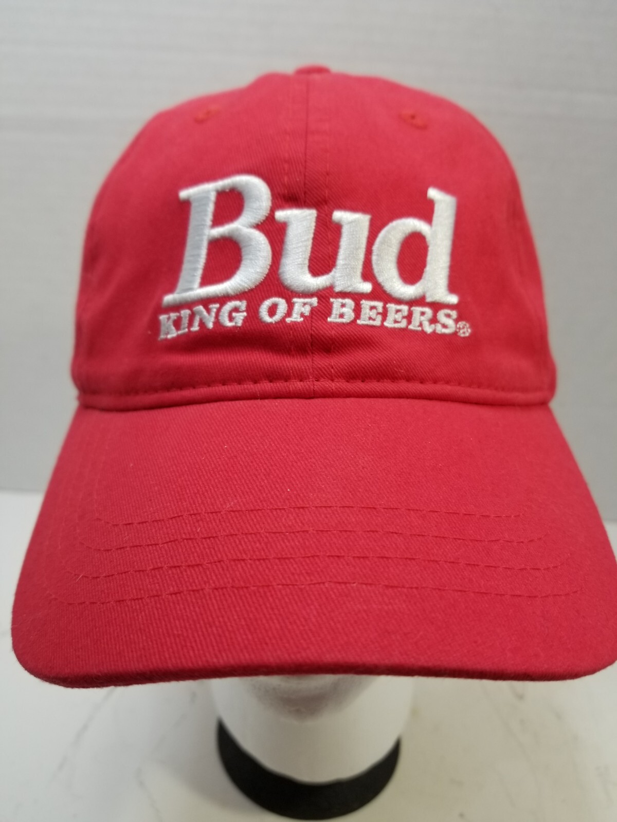 Budweiser Bud King Of Beers Baseball Hat Ball Cap Red… - Gem