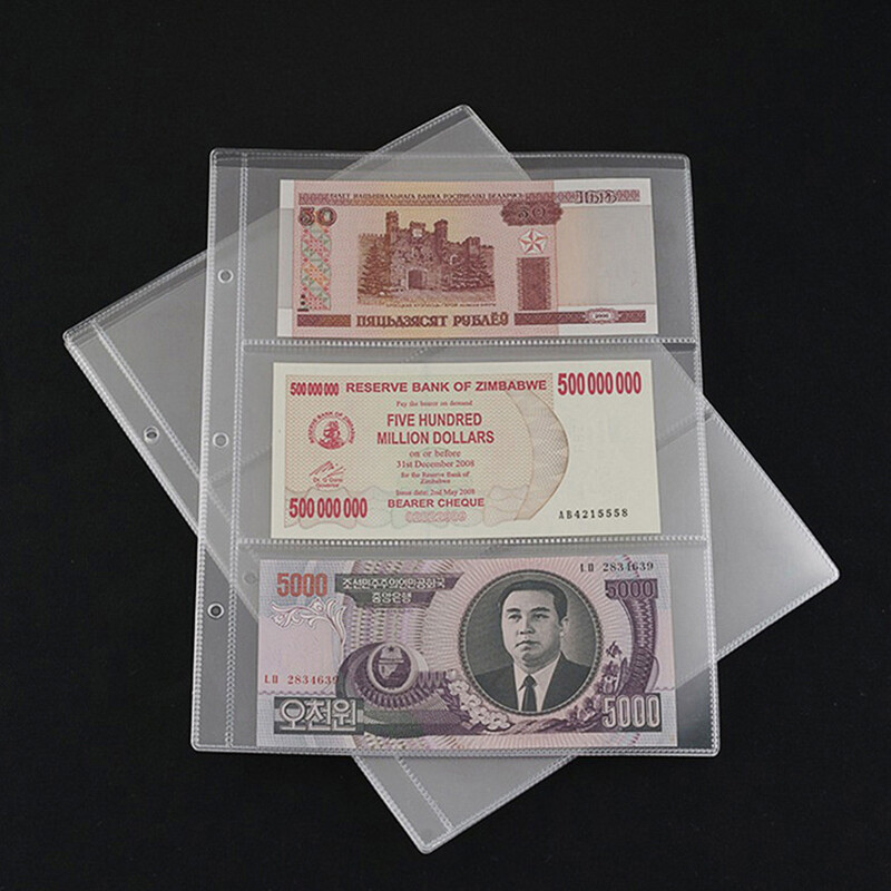 1PC Pages 3 Paper Money Album Currency Banknote Collection Book Storage ...