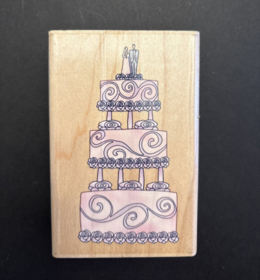 Inkadinkado Wedding Cake Challis & Roos Wood Block Rubber Stamp 8713-X ...