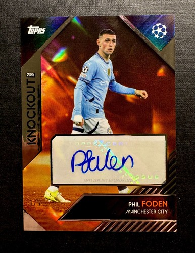 Phil Foden Auto 1/5 Autograph Orange - 2024-25 TOPPS Knockout UCC Man ...