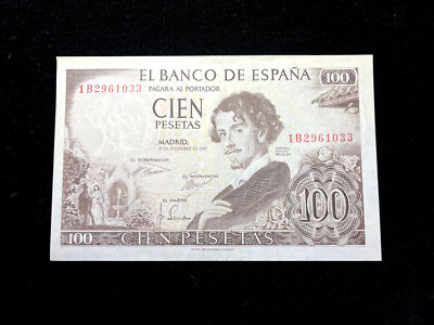 1965 Spain *100 Pesetas* Note (UNC) | eBay