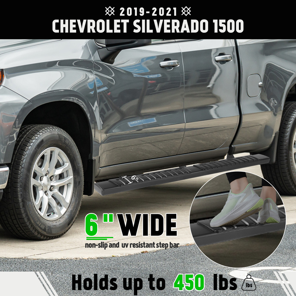 For 19-26 Chevy Silverado/GMC Sierra Double Cab 6.5"Running Board Side ...
