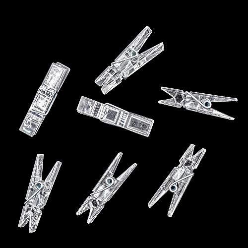 128 Pieces Mini Transparent Plastic Clear Clips Binder Photo Clips ...