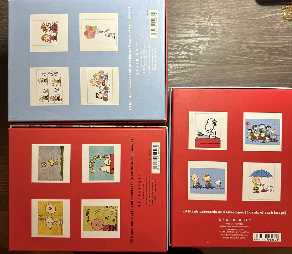 Peanuts Note Card Bundle By Graphique Snoopy Charlie Brown Lucy ...