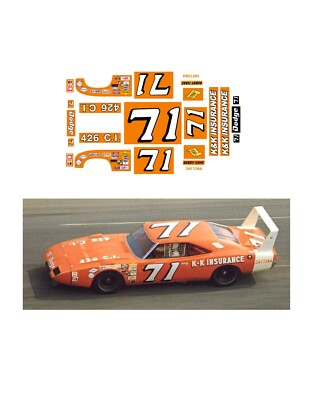 #71 K&K Insurance Dodge Daytona 1968-69 1/32 scale decal Cerrara ...