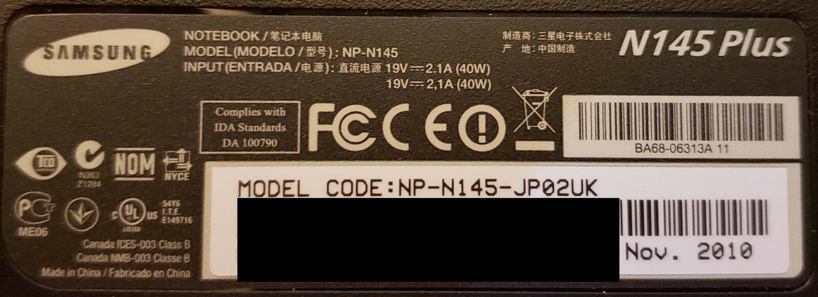 Open Box Samsung Netbook N145 Plus (NP-N145-JP02UK) (10.1"/Atom N450 ...