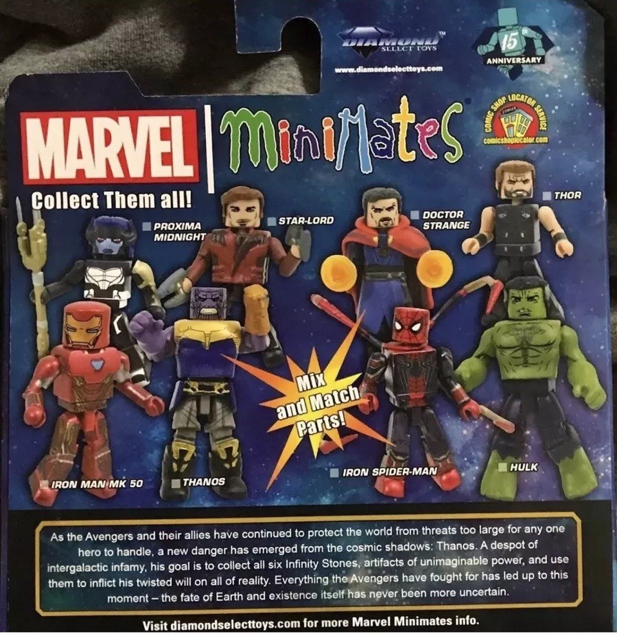 WALGREENS Marvel Minimates AVENGERS INFINITY WAR Star Lord and Proxima ...