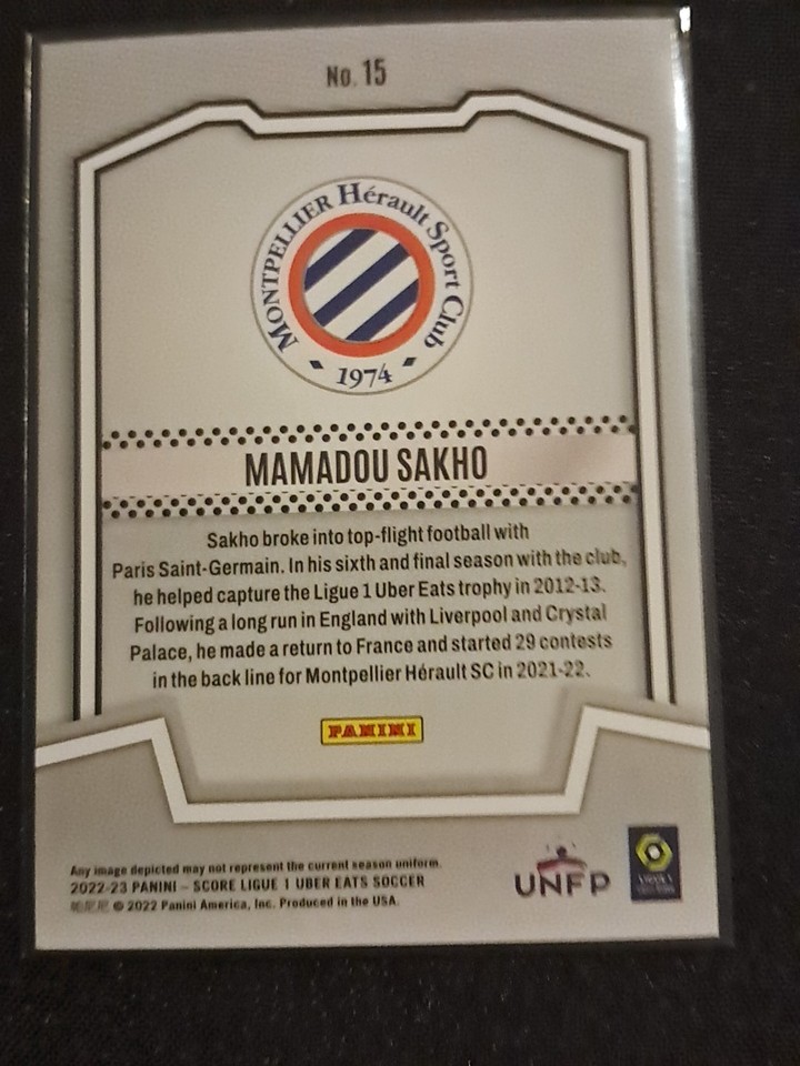 CARTE PANINI SCORE 2022-23 LIGUE 1 MAMADOU SAKHO #SCORE TEAM 15 ...