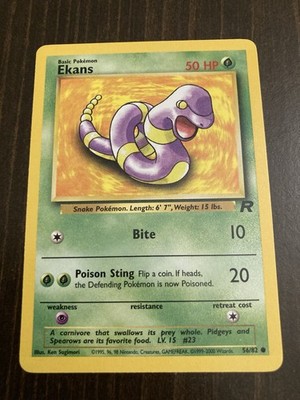 Ekans 56/82 Team Rocket Rare Vintage Pokemon Card | eBay