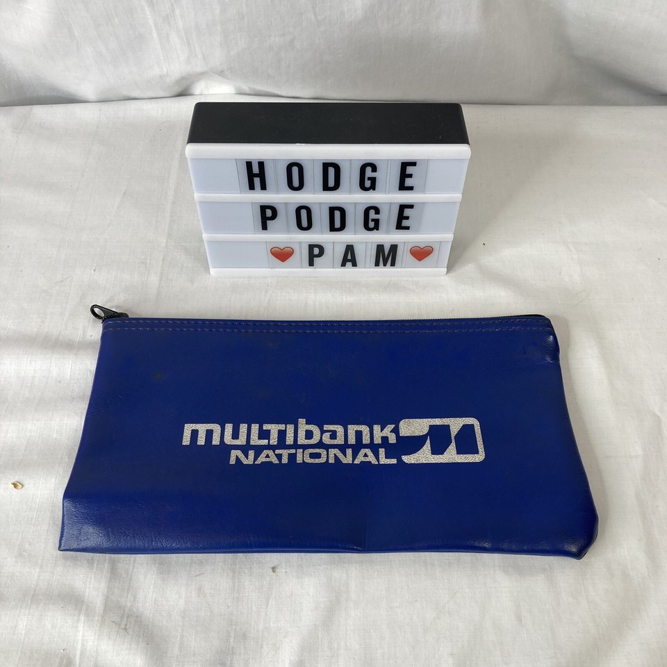 Multibank Group National Bank Navy Blue Vinyl Money Pouch Deposit Bag ...