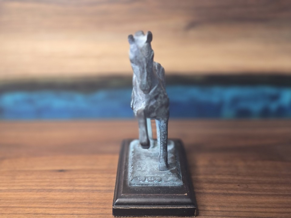 Antique Tang Dynasty Cast Iron Chinese War Horse Statue 6.25" Very COOL ...