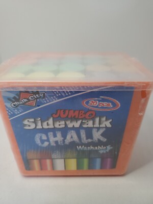 Chalk City Sidewalk Chalk 20 Count 7 Different Colors Jumbo Chalk Non ...
