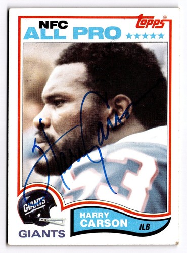 1982 Topps NFC All Pro Auto No COA Harry Carson #418 New York Giants | eBay