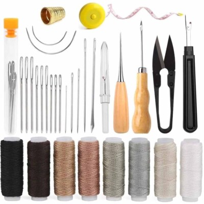 Sewing Kit Leather Canvas Upholstery Repair Curved Hand Sewing Needles ...