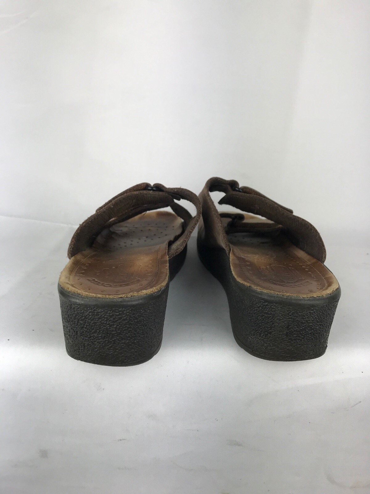 Fly Flot Anatomic Two Strap Brown Leather Sandals US … - Gem