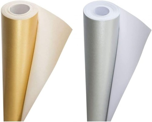 Display Poster Paper Rolls 10m x 76cm - Gold & Silver, Craft & Gift ...