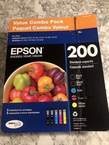 Epson T200 Ink Cartridge Value Combo Multi-Pack (4) DURABrite Ultra Ink ...