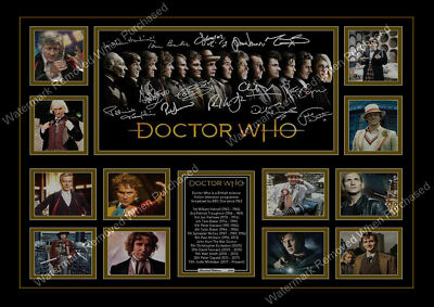 DOCTOR WHO SIGNED 14 DOCTORS - LIMITED EDITION AUTOGRAPH A4 PHOTO PRINT ...