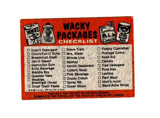 1973 Wacky Packages Original 1st Series -PUZZLE PIECE- TL NICE | eBay