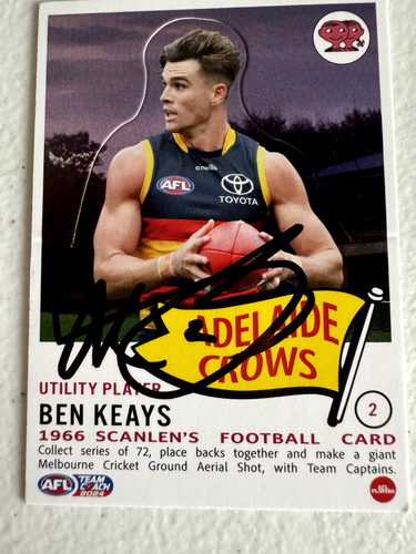 BEN KEAYS ADELAIDE CROWS HAND SIGNED 2024 SCANLENS TEAMCOACH INSERT ...