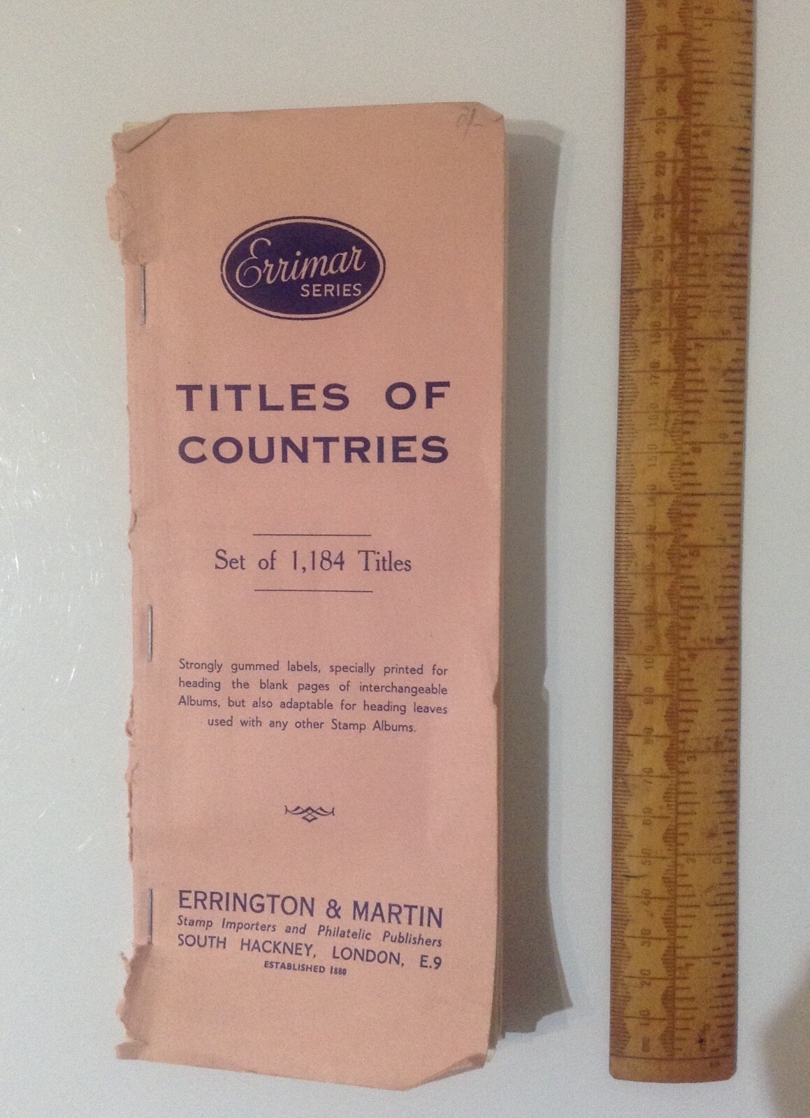 Errimar Series Titles Of Countries 1184 Set Errington & Martin Stamp ...