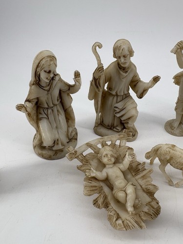 Vintage Mid Century 1960's Ivory Colored Plastic Nativity Set 12 Pieces ...