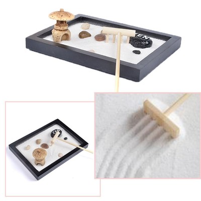 Desktop Meditation Sand Tray Therapy Kit Zen Sand Garden with Rake | eBay