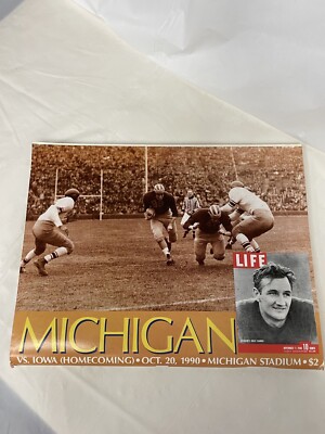 1990 Michigan Homecoming Football Program vs. Iowa w/ Tom Harmon Cover ...