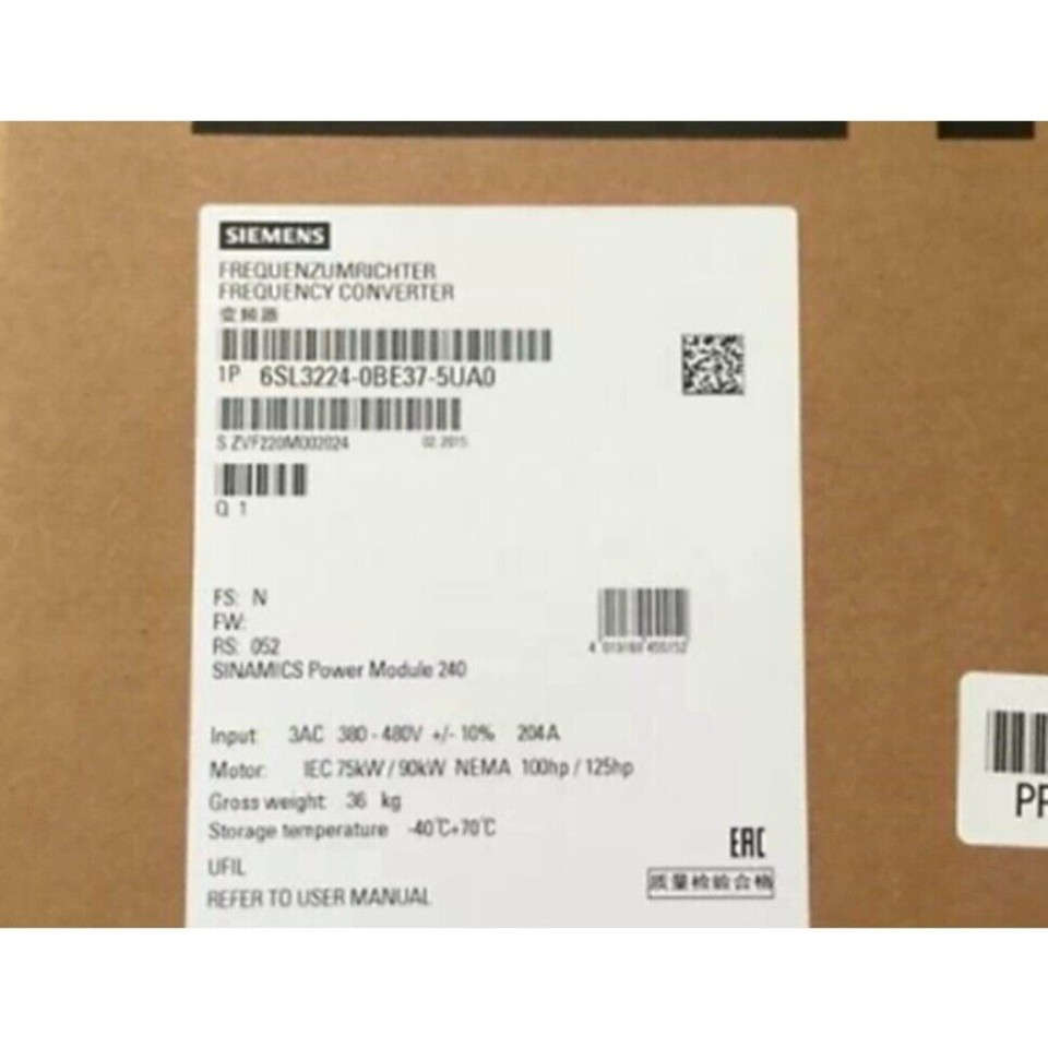 New Siemens 6SL3224-0BE37-5UA0 G120 PM 240 Power Module 6SL3 224-0BE37 ...
