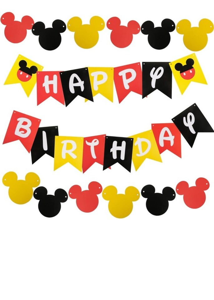 NEW Disney Mickey Mouse Birthday Party Decorations Felt Banners | eBay