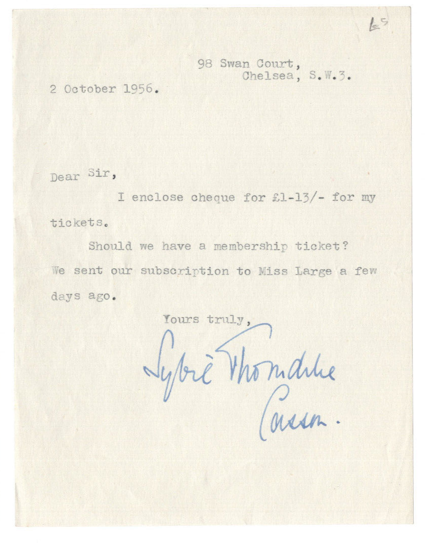 Sybil Thorndike Signed Letter 1956 / Autographed Actress | eBay