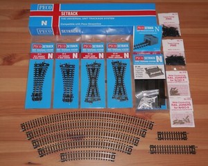 Peco N Gauge Setrack code 80 Turnouts Points Crossings Straights Curves ...