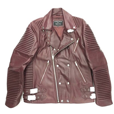 SUPREME DESIGN MOTORCYCLE BIKER LEATHER JACKET 100% LEATHER SIZE LARGE ...