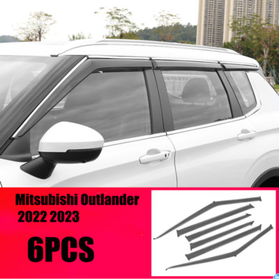 For Mitsubishi Outlander 2022-2023 Chrome Smoke Tinted Window Visor ...