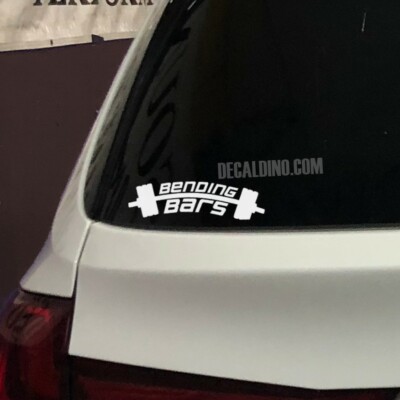 Bending Bars Decal Sticker - gym barbell weights fitness crossfit run ...