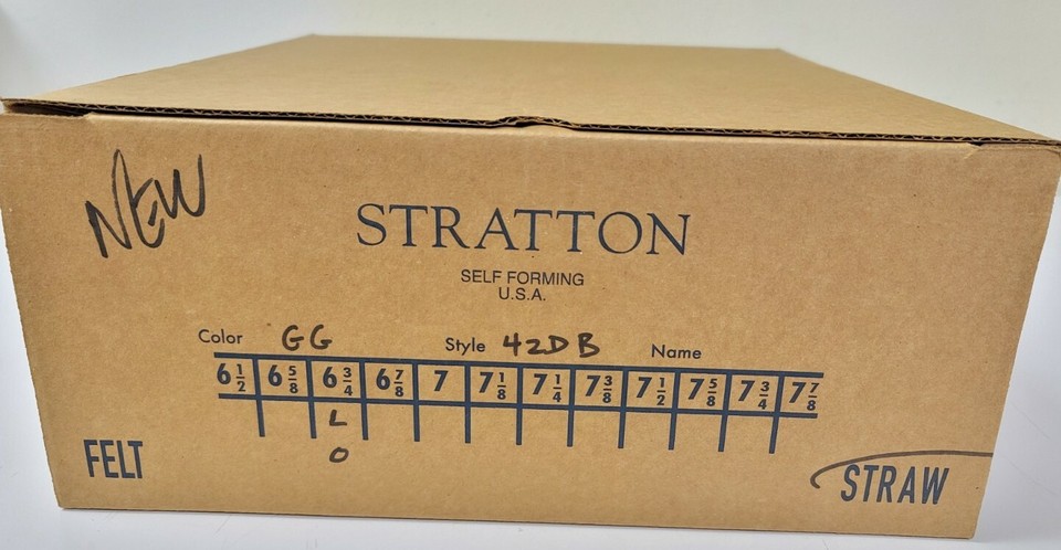 Stratton Sheriff Style Straw Hat 42DB Double Brim Long Oval LO Sz 7-1/4 ...