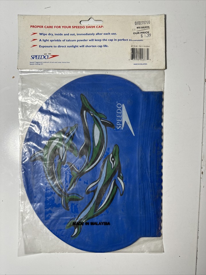 Vintage Speedo Dolphin Print Swim Cap | eBay