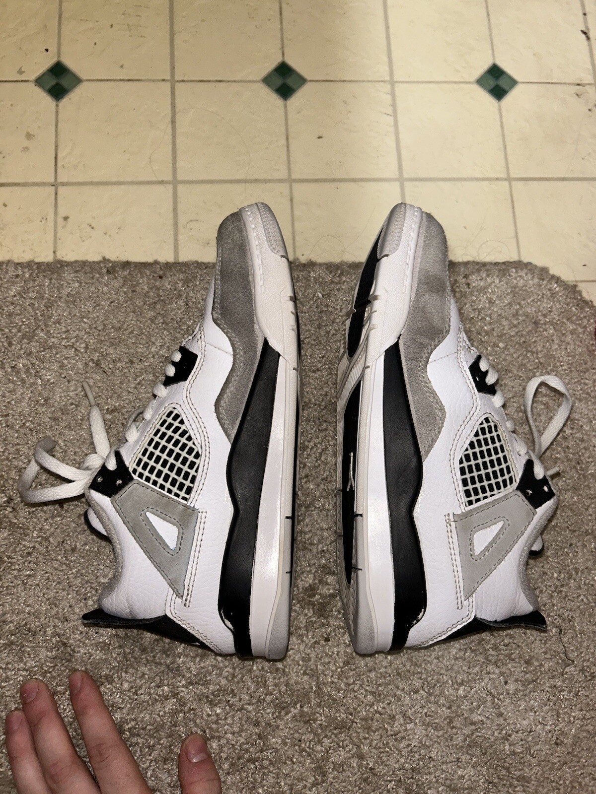 Size 2Y- Jordan 4 Retro Mid Military Black | eBay