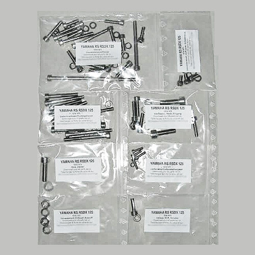 YAMAHA RS 100 125 DX 1974-1976 Kit vis BTR inox moteur RS100 RS125 RSDX ...