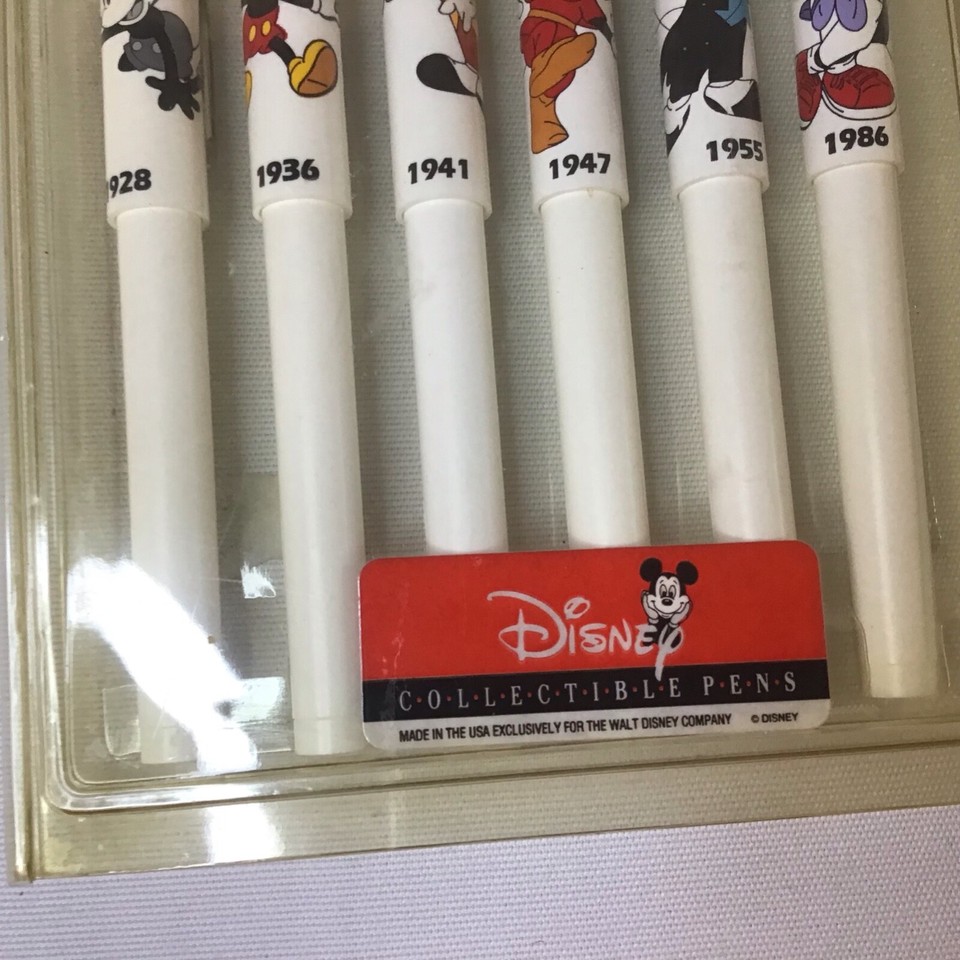 Vintage Mickey Mouse Capped Ink Pens Walt Disney Souvenir Thru Years ...