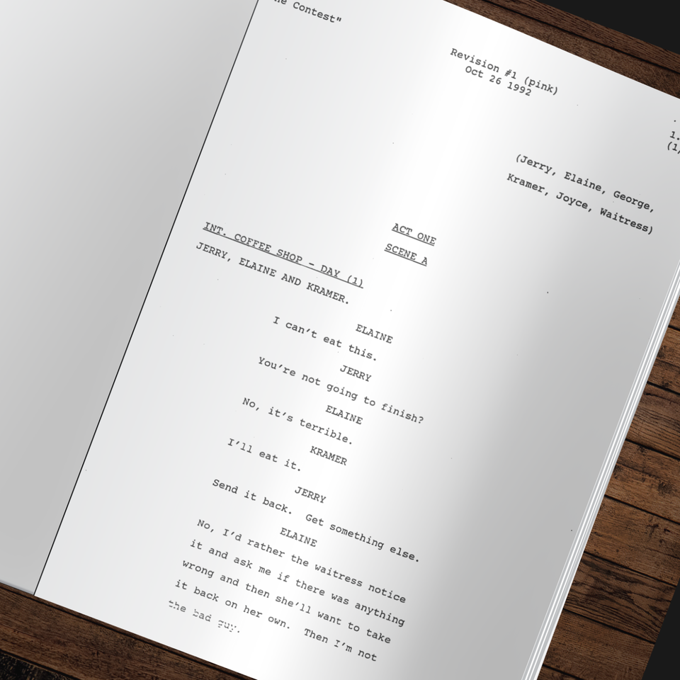 Seinfeld TV Show Script, Signed Autograph Reprints Season 4 EP:11 The ...