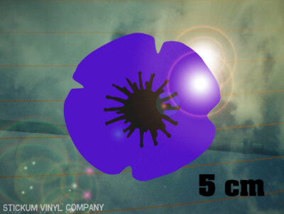 Purple Animal Remembrance Poppy Car Decal/Sticker 5cm *WW2*WW1*Charity ...