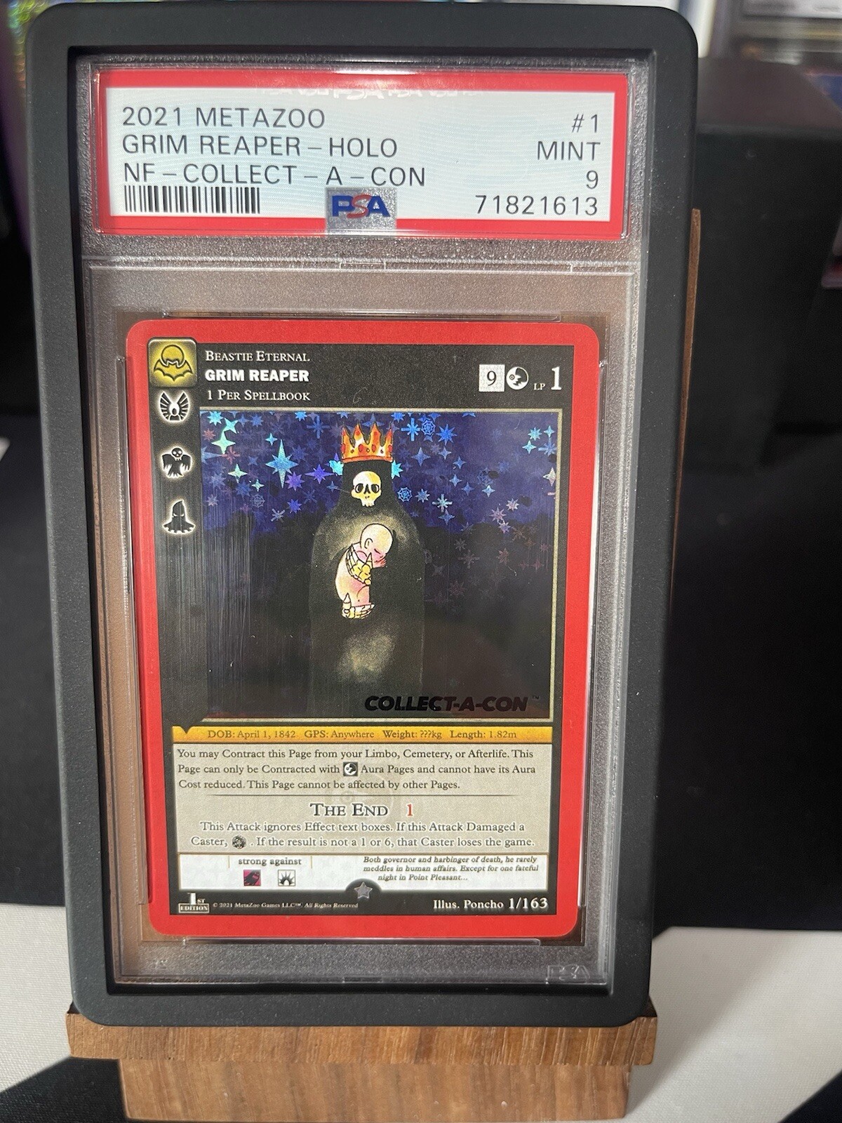 2021 Metazoo Nightfall Grim Reaper 1/163 Holo Collect A Con Stamped PSA ...