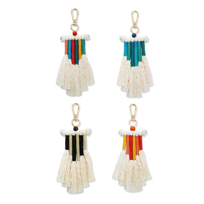 Boho Keychain, Macrame Keyrings Keychains with for Car Key Bag7738 | eBay