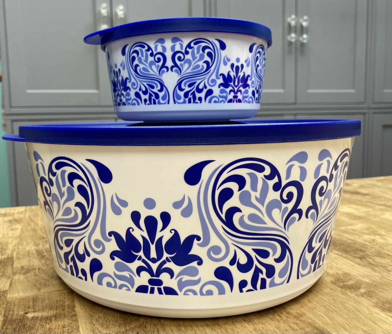 Tupperware Blue Click & Lock Together Serving Bowls-NEW-SHIPPING ...