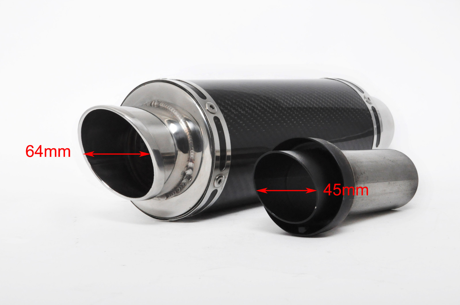 Universal Motorcycle Muffler S/S Carbon Fiber Race fit for Kawasaki ...