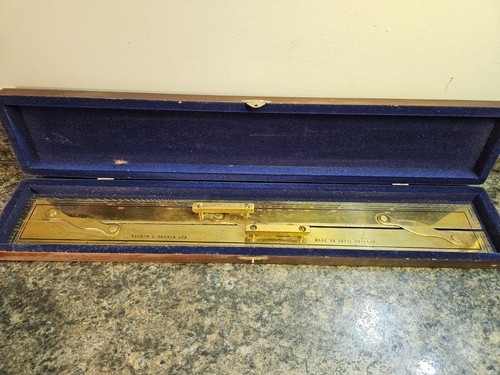 Antique Kelvin & Hughes 24" Brass Parallel Ruler Nautical Navigation ...