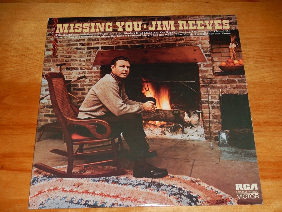 Jim Reeves "Missing You" LP Record 1972 VG Condition | eBay