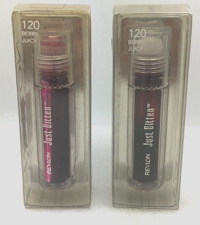 (2) REVLON Just Bitten Lip Stain #120 BERRY JUICY Liquid Roller ...